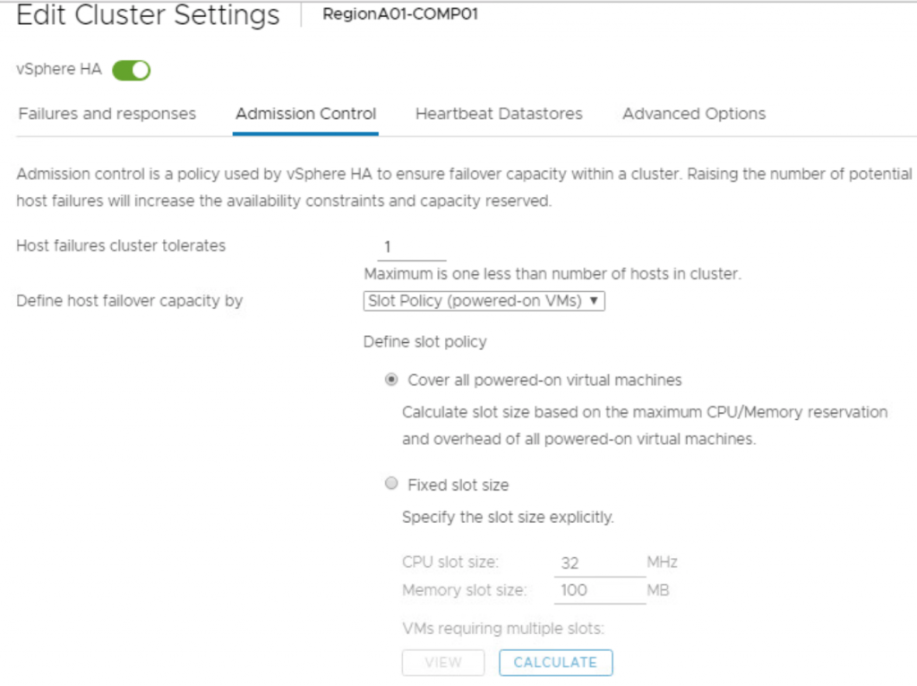 VMware Admission Control – Sistem Yönetimi